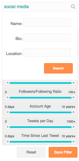 Search/Filter Sidebar